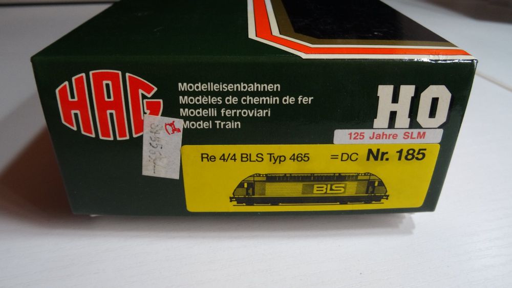 Hag 185, BLS, Re 4/4 465 blau, 125 Jahre SLM, Vitrine (Neu (gemäss ...