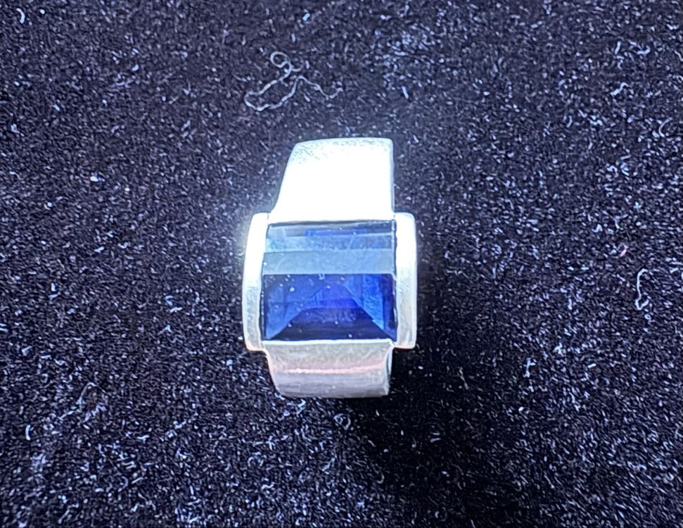 Eleganter Anhänger Silber mit blauem Stein Zeitloser Schmuck (Gebraucht ...