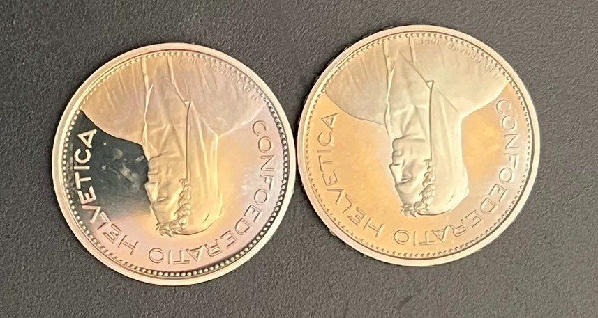 2x5 FRANKEN POLIERTE PLATTE/FLAN BRUNI 1979, 1978 (Neuf (Voir ...