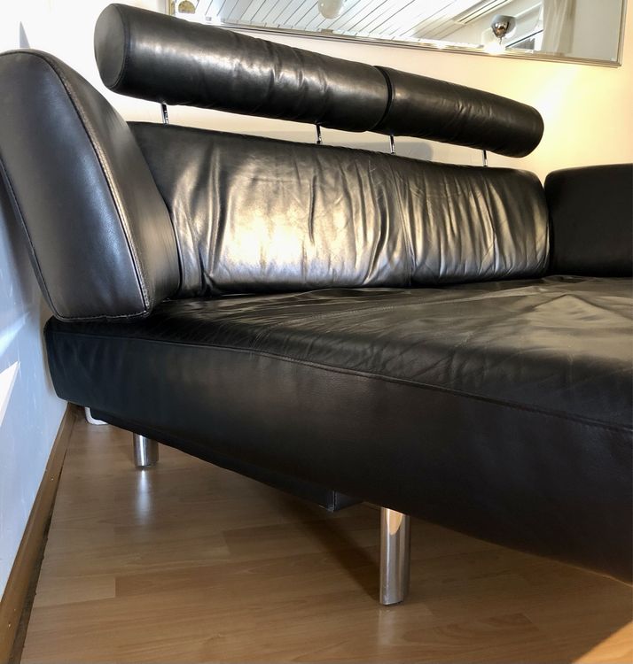 Ledersofa, schwarz (Gebraucht) in Aeschi SO für CHF 290 – nur Abholung auf Ricardo kaufen