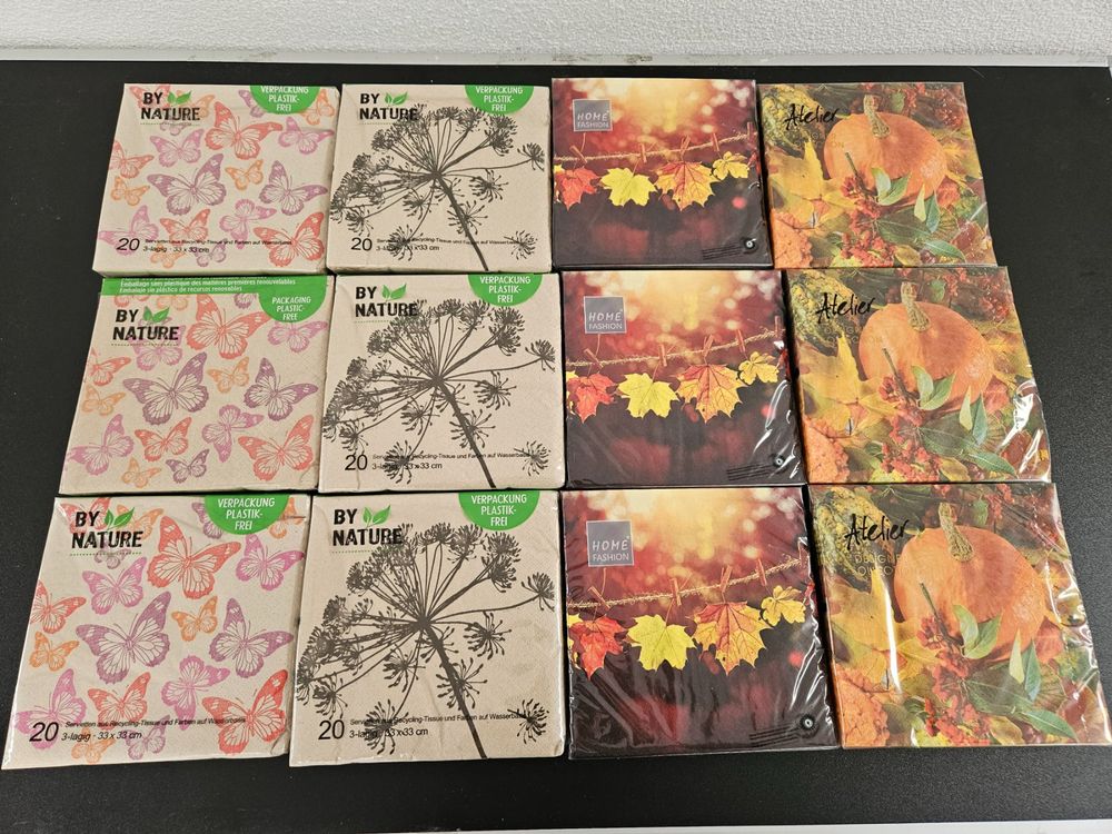 Neu - Servietten - 12 Packungen - 33cm x 33cm (Neu und originalverpackt ...