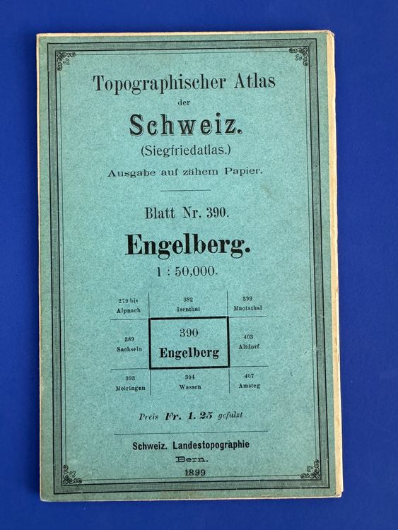 Siegfriedatlas. Blatt 390: Engelberg. 1899 (Gebraucht) in Adliswil für CHF 18 – mit Lieferung ...