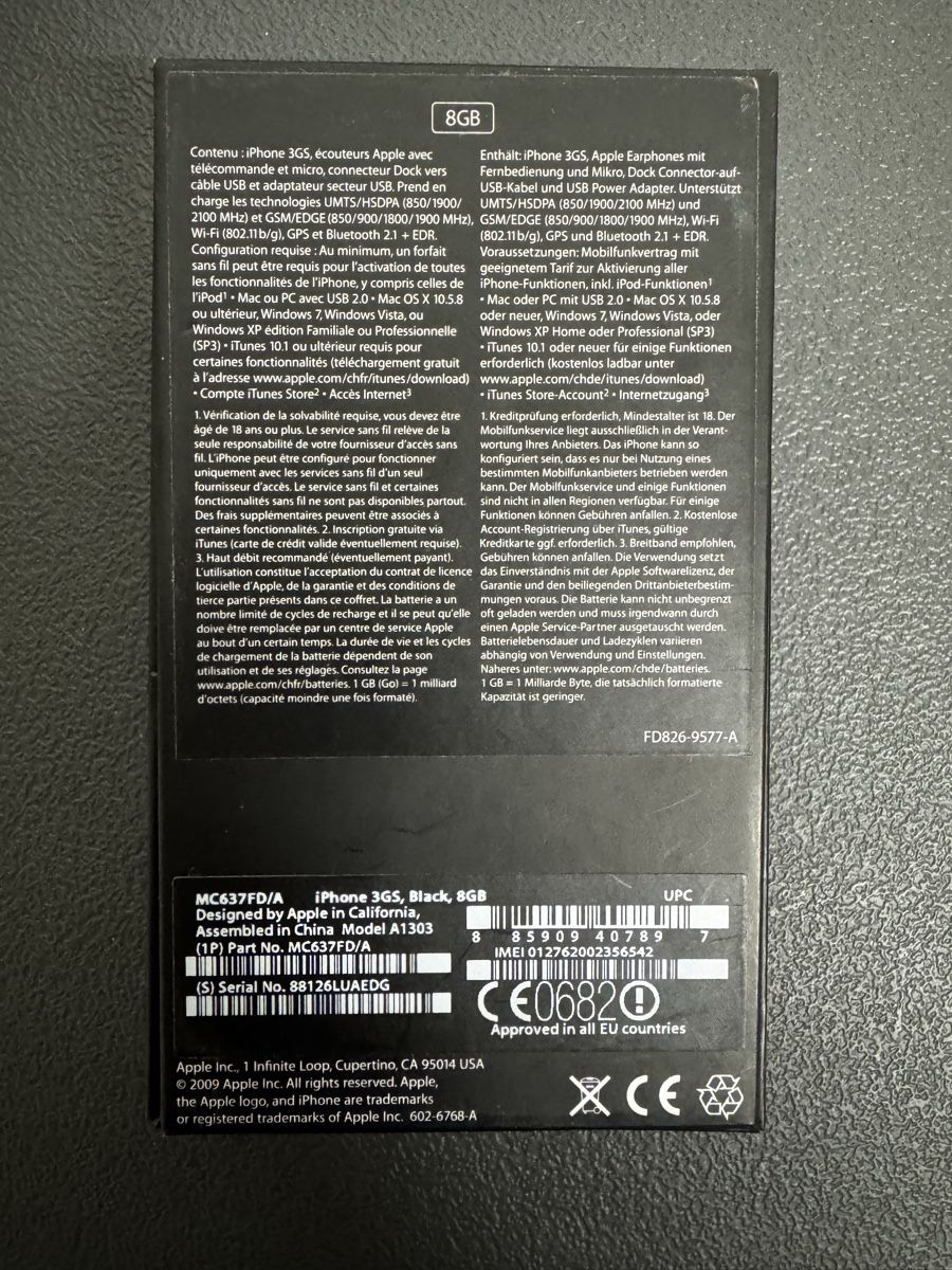Apple iPhone 3GS 8GB – defekt – Originalbox – Vintage (Defekt) in Basel ...