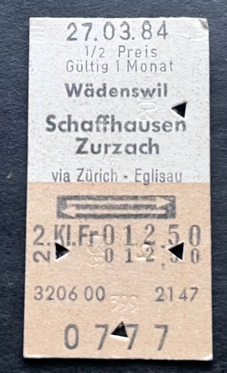 Wädenswil Schaffhausen Zurzach via Zürich - Eglisau/ 1984 (Gebraucht) in Wabern für CHF 1.7 ...
