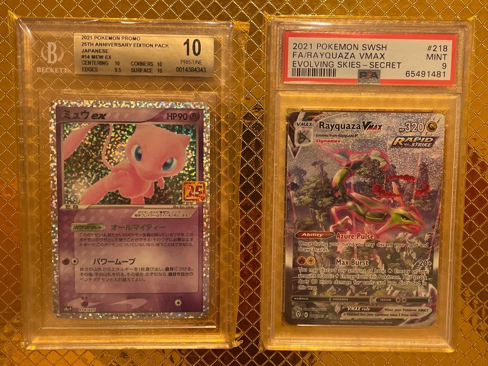 Rayquaza VMAX Alt.Art.(EvolvingSkies|2022)PSA9+Mew EX BGS10 (Neu (gemäss Beschreibung)) in ...