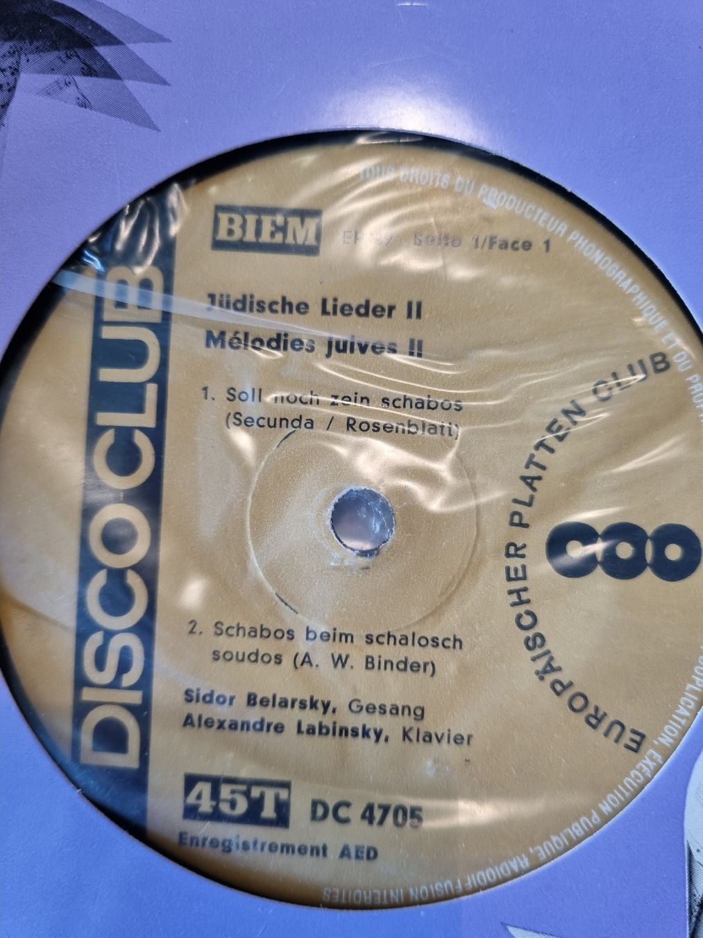 Jüdische Lieder II - Disco Club 45T DC 4705 Rarität! (Gebraucht) in Gränichen für CHF 1 – mit ...