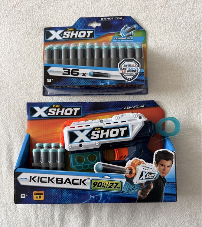 ZURU X-Shot Kickback Blaster Set mit 36 Darts, Neu & OVP! (Neu und ...