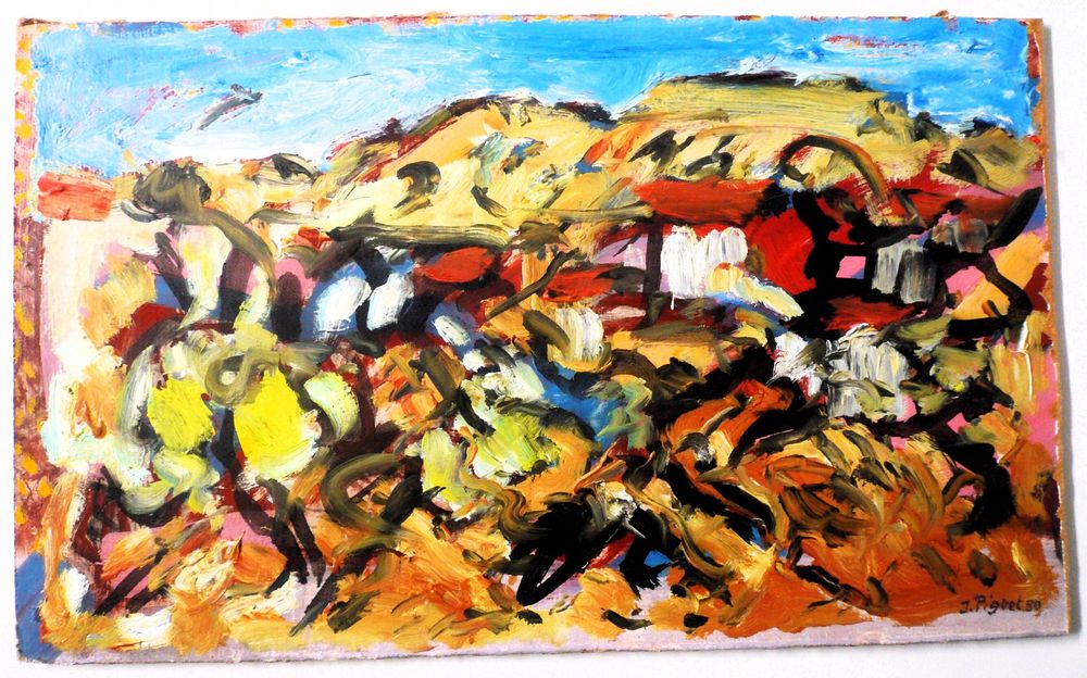 Jean-Louis PIGUET, 1980, kleines Gemälde ohne Titel (Gebraucht) in ...