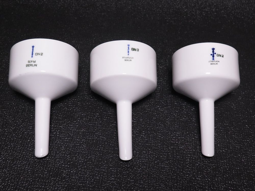3x 75mm Büchner-Trichter Nutsche Filter aus Porzellan Labor (Neu ...