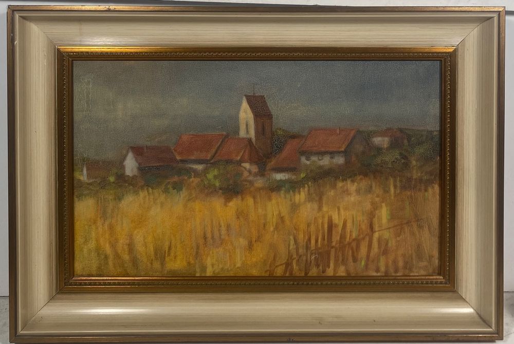 Laier ALBERT (1928-1995) Dorf Ansicht Gemälde (Gebraucht) in Root für ...