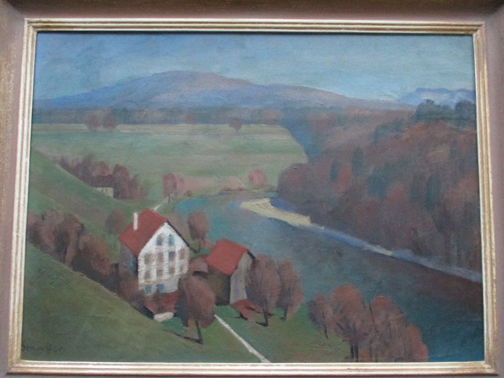 Fred Stauffer 1892 - 1980 grosses Oelgemälde, Aarelandschaft | Kaufen auf Ricardo