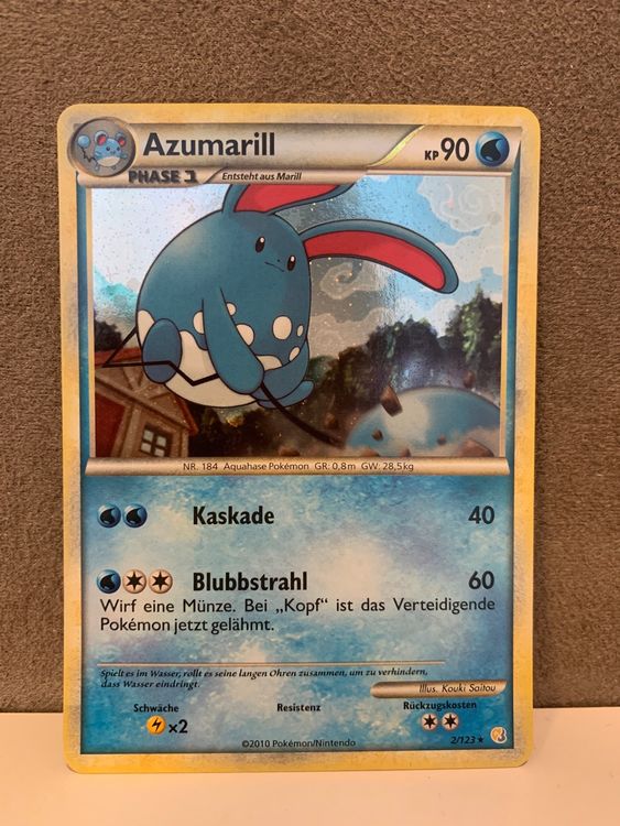 Pokemon Azumarill HOLO RARE HeartGold & SoulSilver DE 2/123 | Kaufen ...