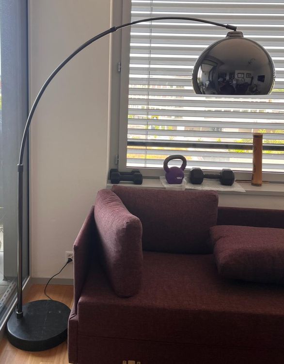 Modern Arc Floor Lamp - Chrome Finish, Marble Base (Gebraucht) in Cham ...