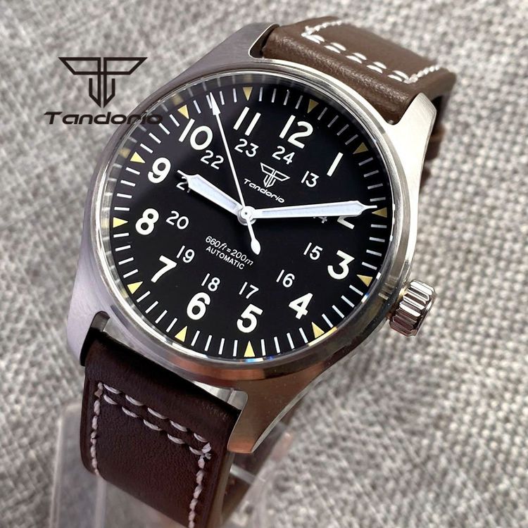 Montre Tandorio Pilote Khaki Field Automatique (Neuf avec emballage d ...