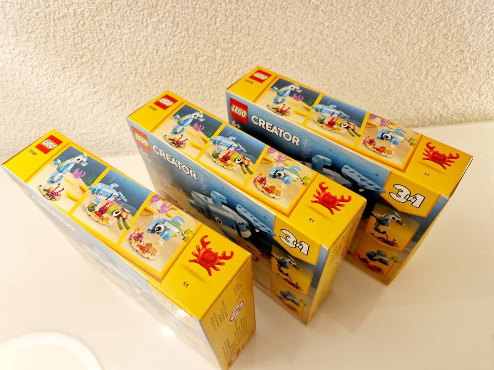 LEGO 31128 Creator 3-in-1 Delfin und Schildkröte 3 Stück (Neu und ...