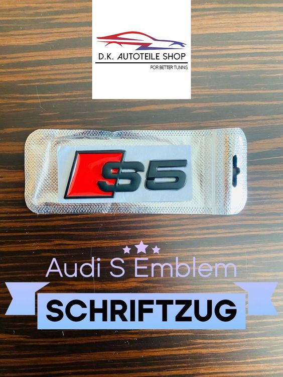Audi S5 Emblem Schriftzug Logo aus Metall in Rot/Schwarzmatt | Kaufen ...