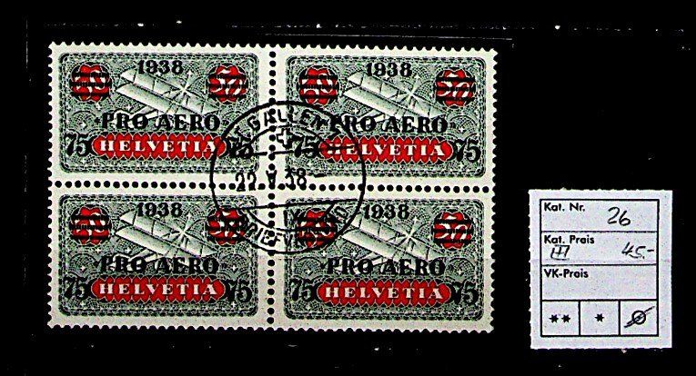 SUISSE POSTE AÉRIENNE TIMBRE OBLITÉRÉ F26 CHF 45.00 /K268 | Kaufen auf Ricardo