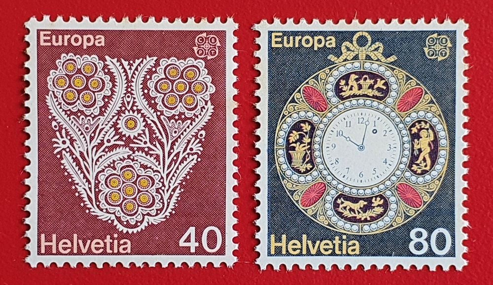 EUROPA CEPT ST GALLER STICKEREI TASCHENUHR Z 576 577 1976** (Neu (gemäss Beschreibung)) in ...