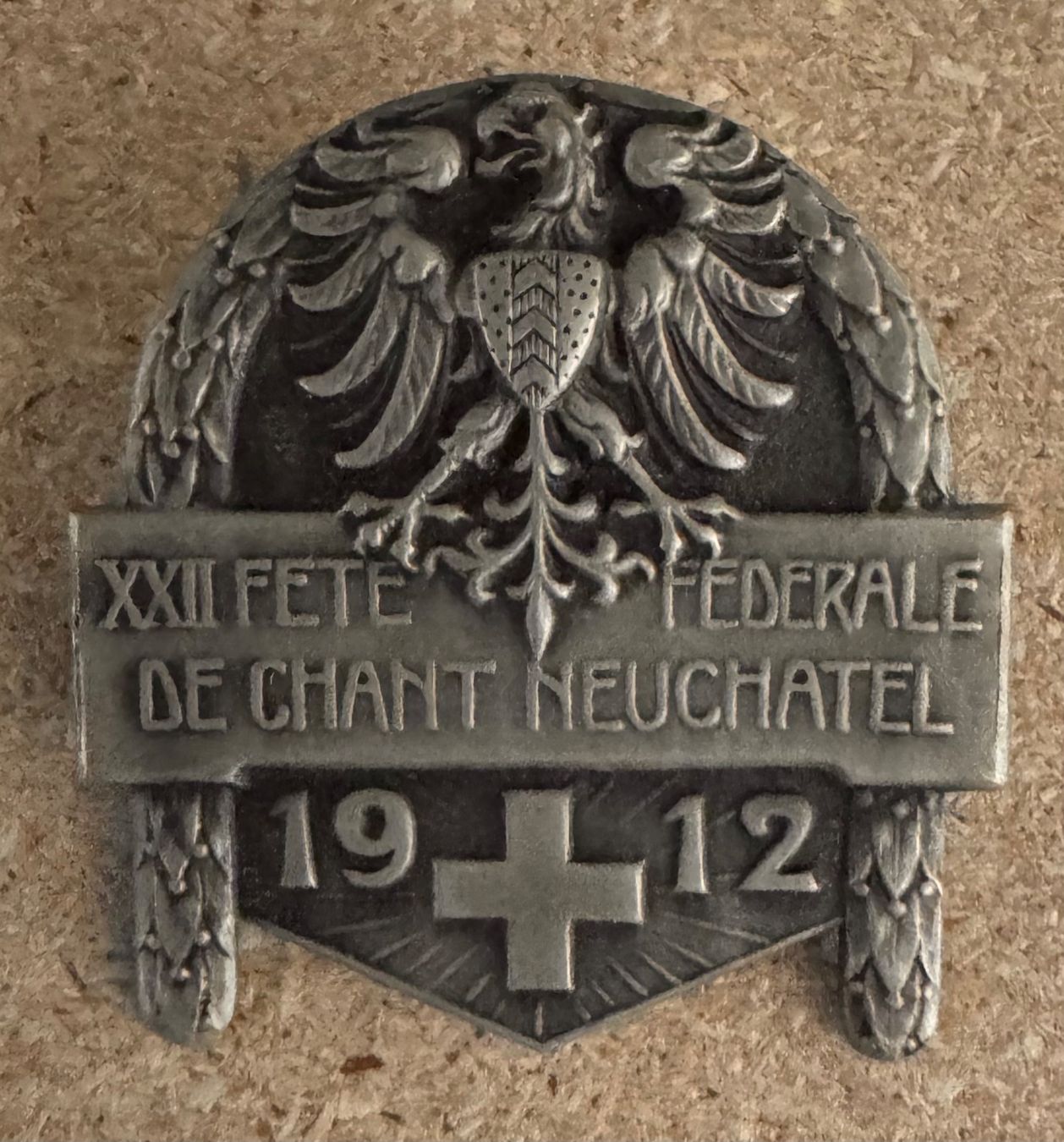 Seltene XXL Fete Fédérale de Chant Neuchâtel 1912 Medaille (Gebraucht ...