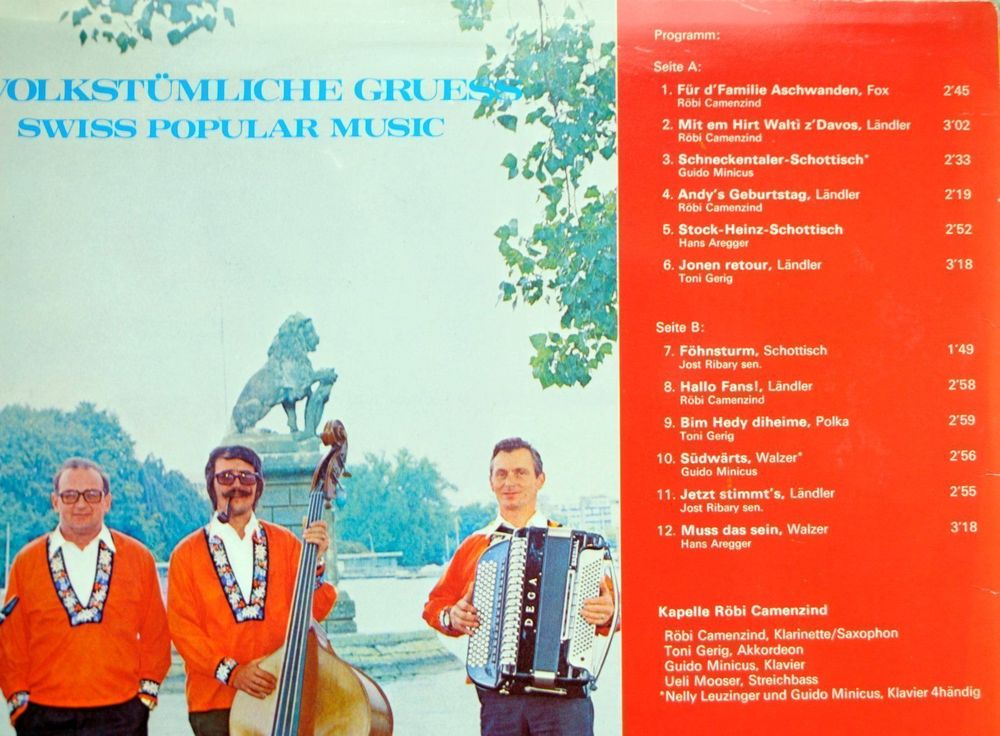 Kapelle Röbi Camenzind – E Volkstümliche Gruess LP GEWASCHEN (Gebraucht) in Unterseen für CHF 7 ...