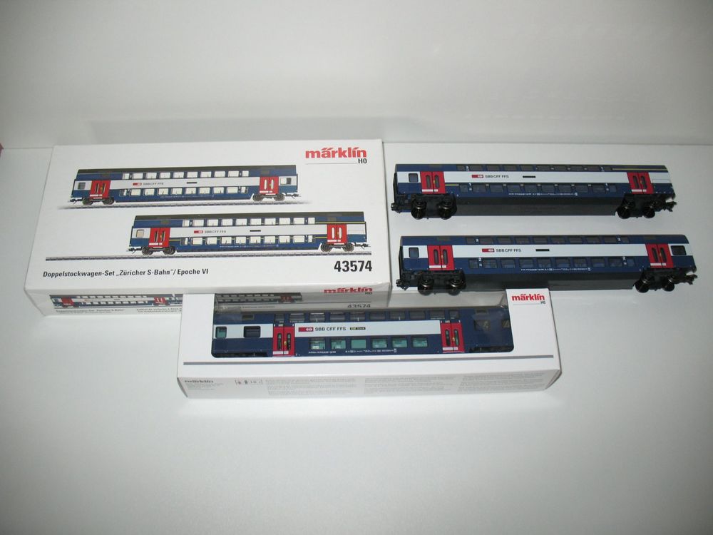 "Zürcher S-Bahn" Zug in H0~ Märklin 43574, 43576 Wagen 29487 (Neu ...