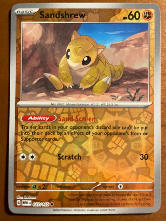 Pokemon Sandshrew Reverse (Versand gratis) (Neu (gemäss Beschreibung ...