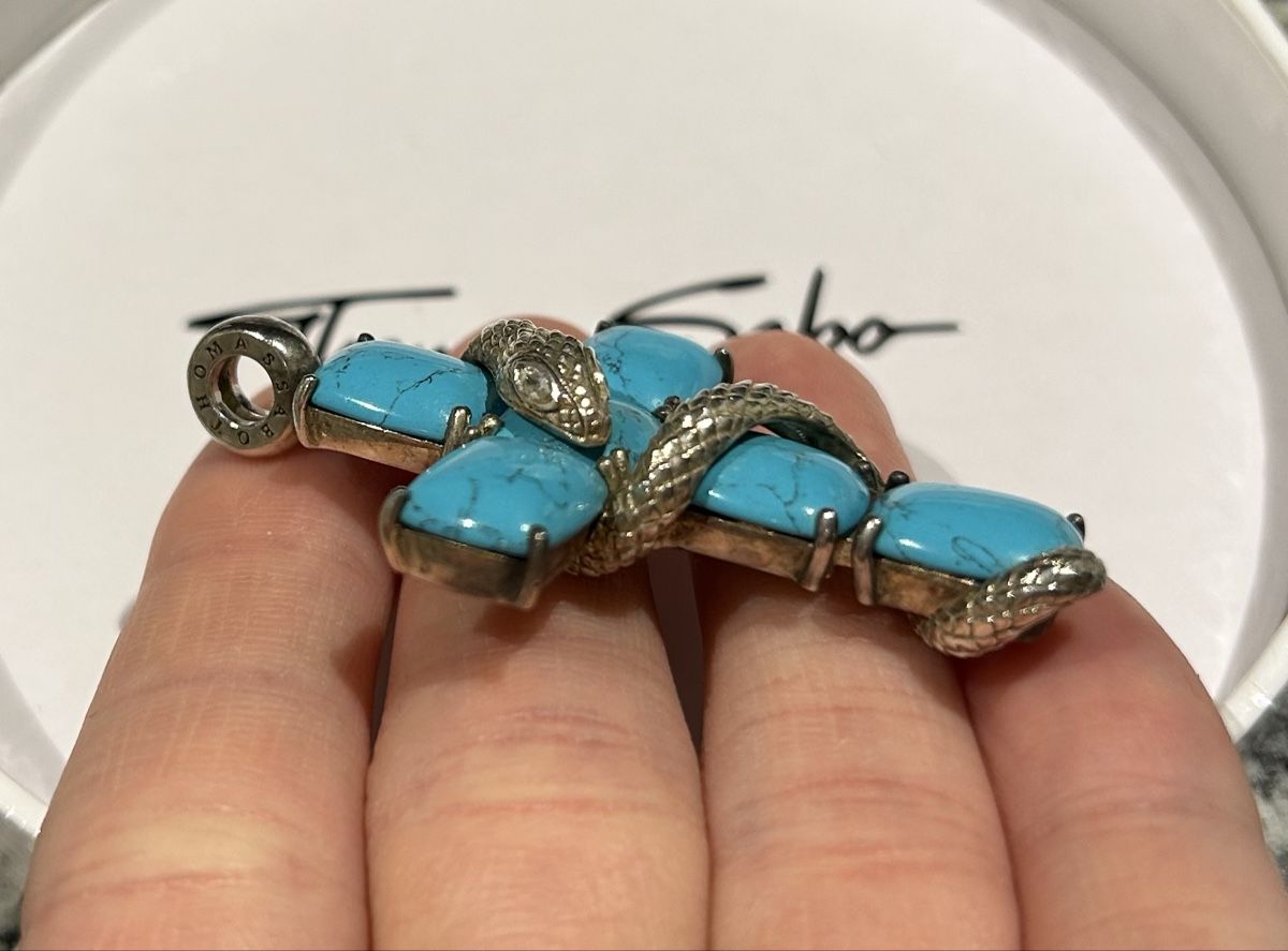 Thomas Sabo Kreuz-Anhänger mit Schlange ️🐍 Türkissteine 💎 (Gebraucht ...