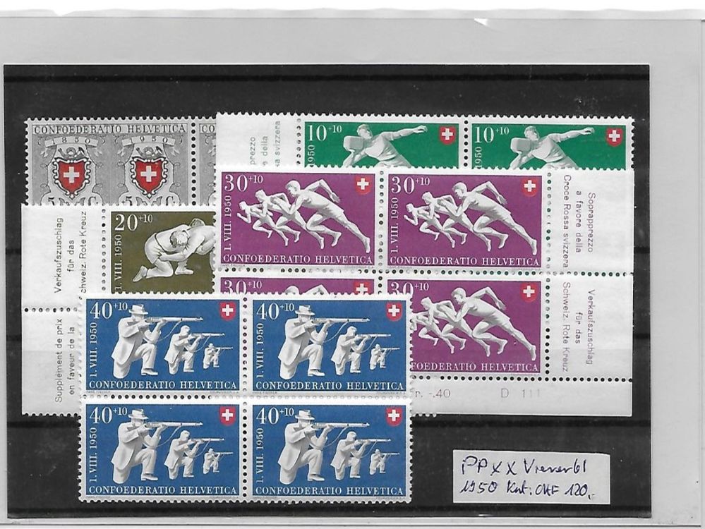 PP ** Viererbl.1950 Kat: CHF 120.- (Neu (gemäss Beschreibung)) in Basel für CHF 6 – mit ...