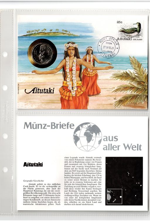 Aitutaki_1993_Münzbrief mit Beschreibung (Gebraucht) in Hombrechtikon ...