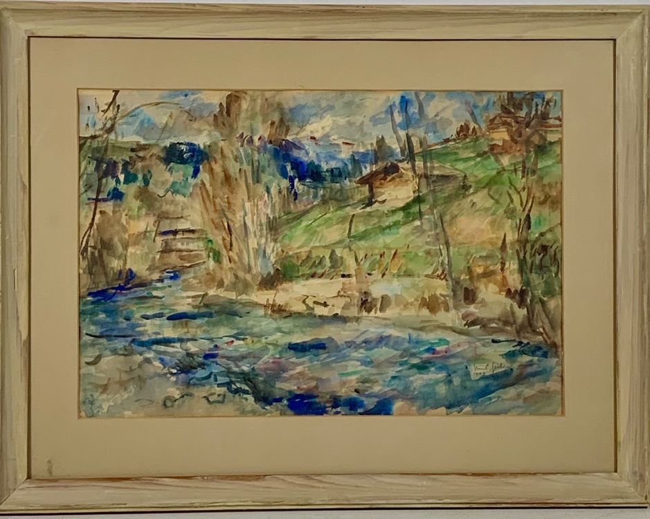Karl Gerber ( 1912-1974) Landschafts Aquarell | Kaufen auf Ricardo