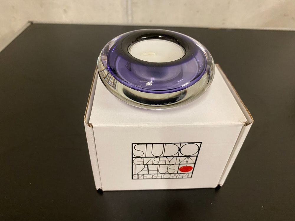 Design-Windlicht Marke Studio Glashyttan Lila (Neu (gemäss Beschreibung ...