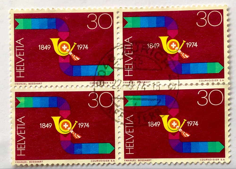 4 er Block Nr.560 mit Stempel Zürich (Gebraucht) in Aarau für CHF 0.6 ...