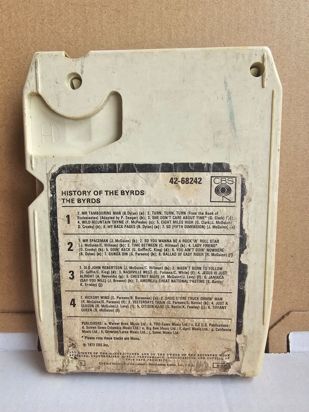 Byrds History 8-Track Cartridge CBS 42-68242, 1973, Rarität (Gebraucht ...
