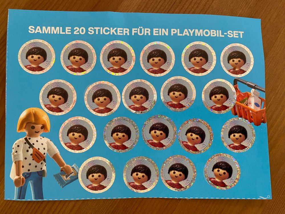 Playmobil Migros Mania - volle Karte mit 20 Klebern (Neu (gemäss ...