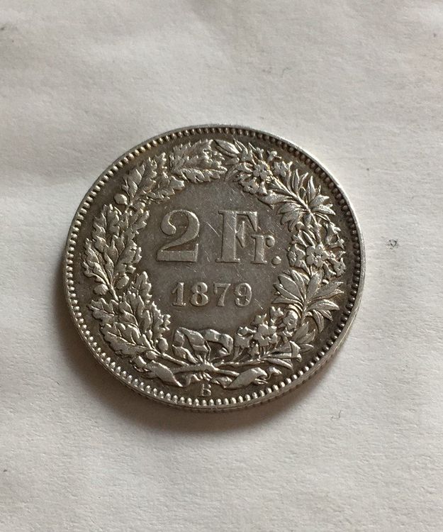 1879 2 Franken in Top Erhaltung vz (Gebraucht) in Kirchberg SG für CHF 115 – mit Lieferung auf ...