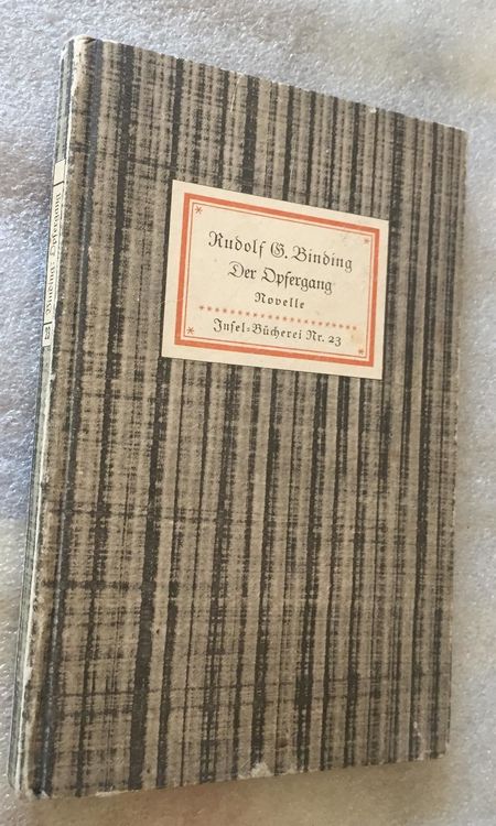Rudolf G. Binding Der Opfergang Novelle 1940 | Kaufen auf Ricardo