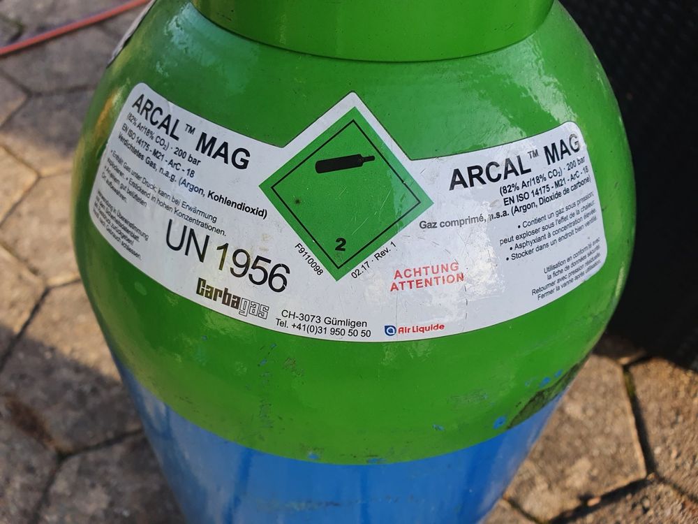 Gasflasche Minitop Arcal Mag 10 Lt. Voll (Gebraucht) in Reinach für CHF ...
