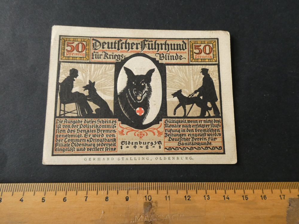 Dt. Reich 1921, Oldenburg - Notgeld Deutscher Führerhund (Gebraucht) in ...