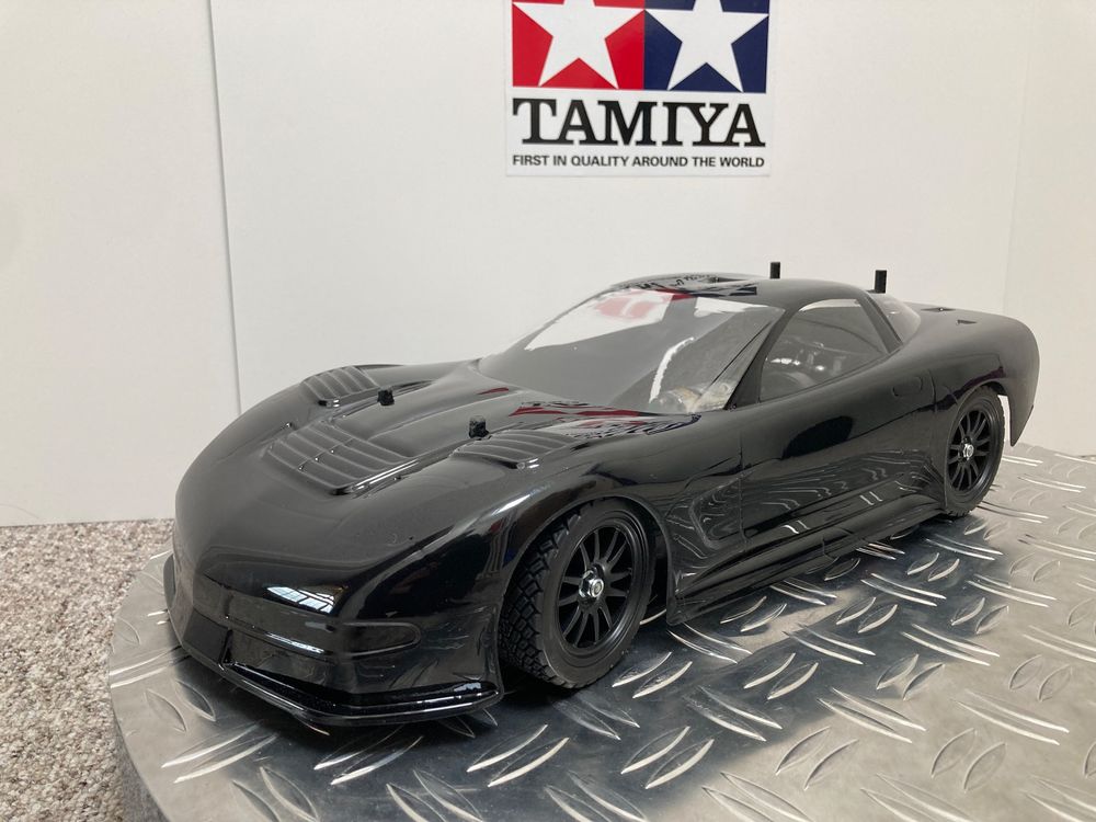Tamiya TT-02 Chassis & Karosserie «Race Corvette black» NEU! (Neu ...