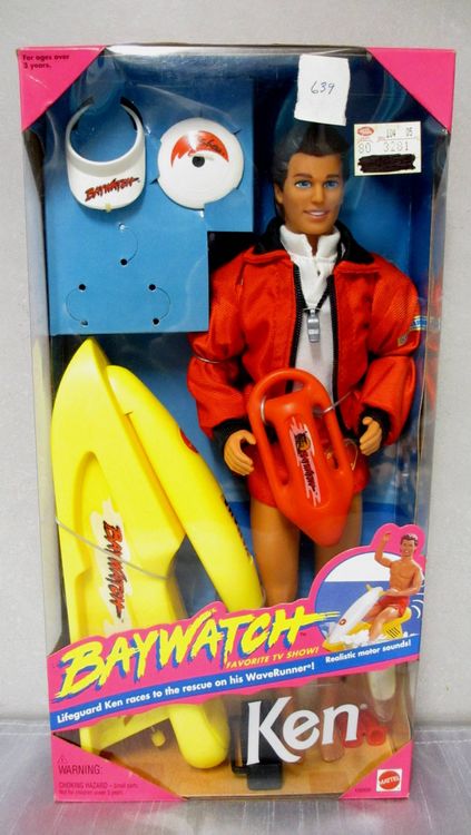 1994 Mattel Baywatch Barbie Ken Mitch mit Jetski Wassertöff | Kaufen ...