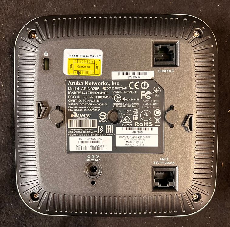 3 Stück Aruba AP-205 Wireless Access Point mit 1 Montagepl. | Kaufen ...
