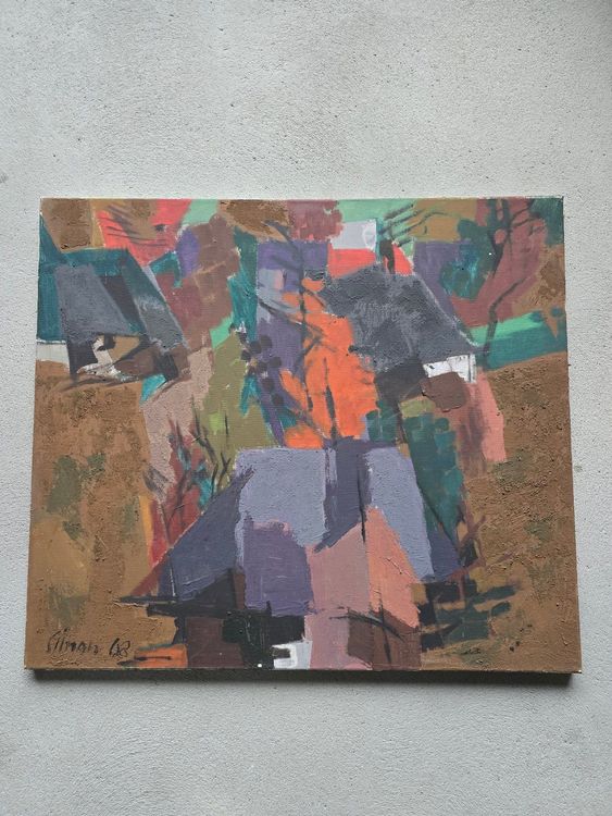 Walter Simon, Acryl auf Leinwand, "Herbst im Emmental",1968 (Gebraucht ...