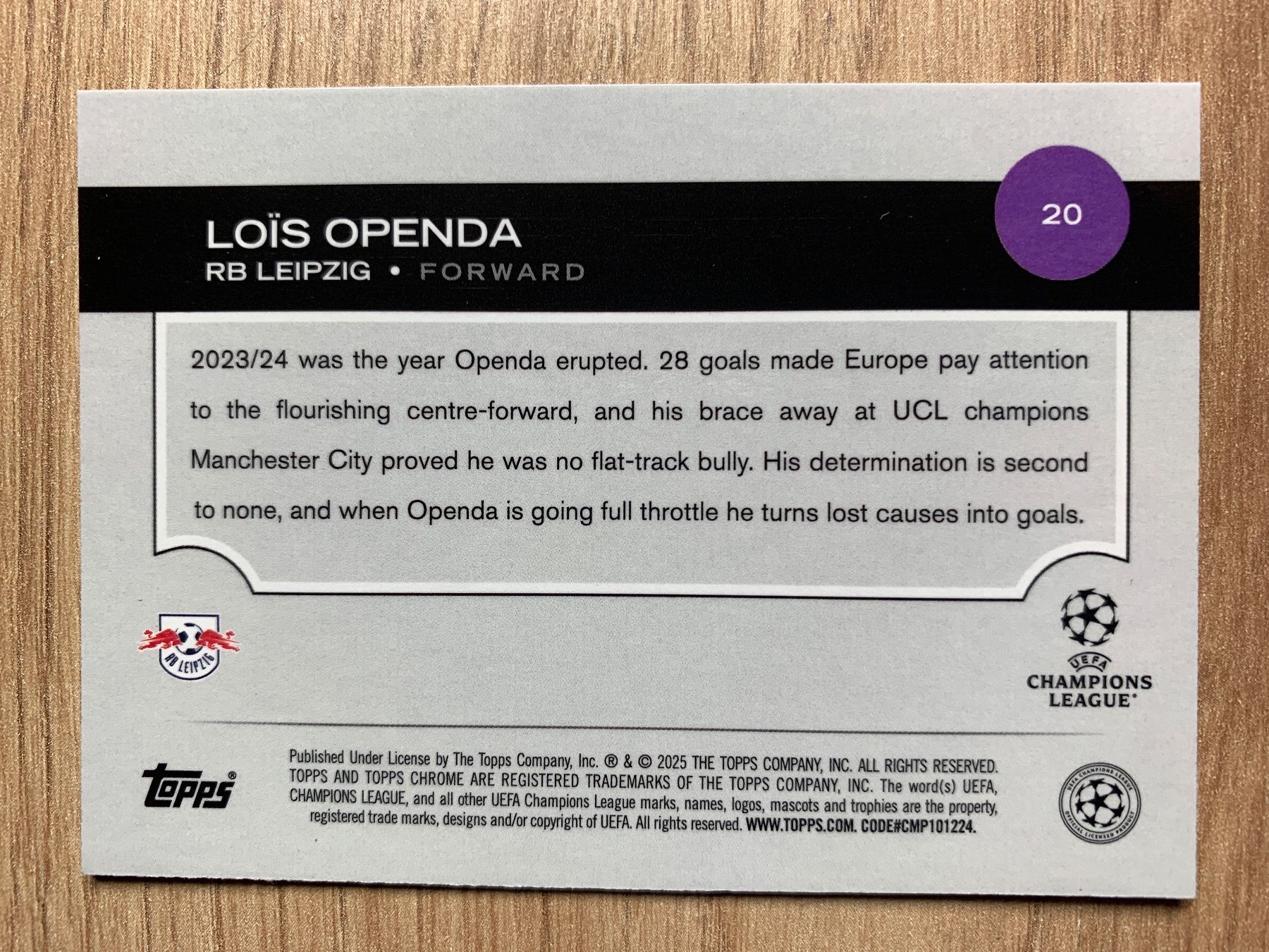 Soccer Lois Openda 188/199 AQUA LAVA Topps Chrome 2025 (Gebraucht) in ...