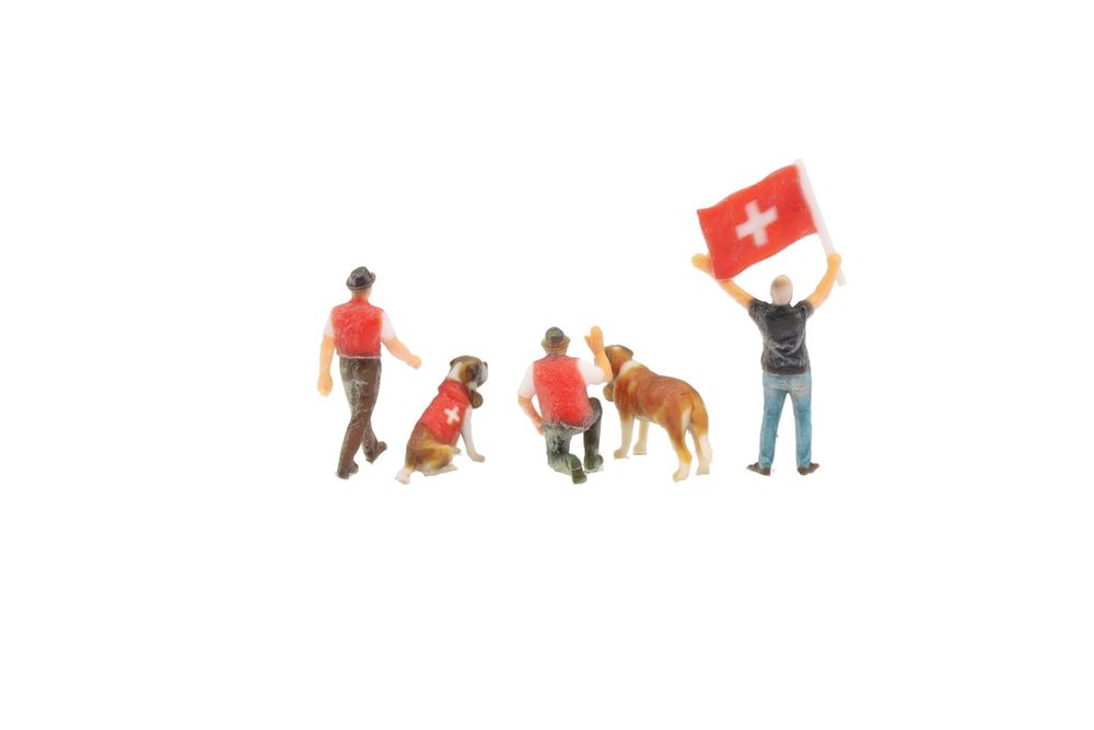 Figurenset "Gotthard-Fahnenschwinger Xaver" 5-teilig H0 (Neu und ...