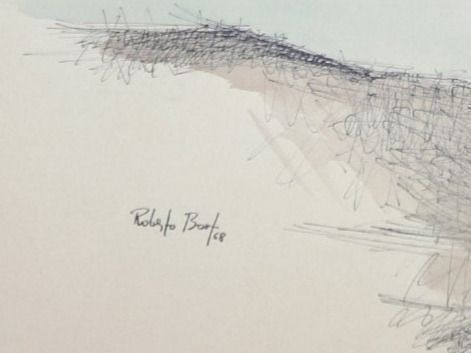 Roberto Bort, 1933-2022, Dotzigen - Federzeichnung laviert (Neu (gemäss ...