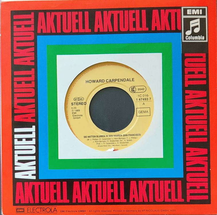 Vinyl-Single Howard Carpendale - Sie hatten Blumen in den H (Gebraucht ...