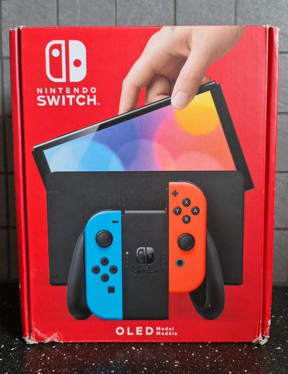 Nintendo Switch OLED-Modell Neon-Rot/Neon-Blau - NEU (Neu und ...