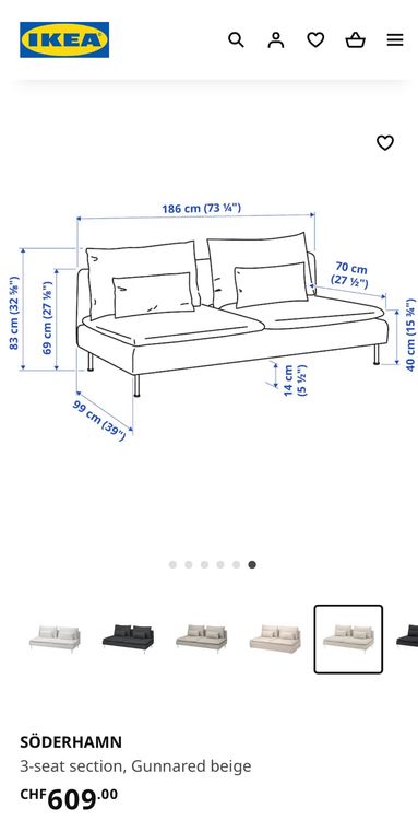 IKEA Sofa | Model: SÖDERHAMN, Color: Gunnared beige (Gebraucht) in ...