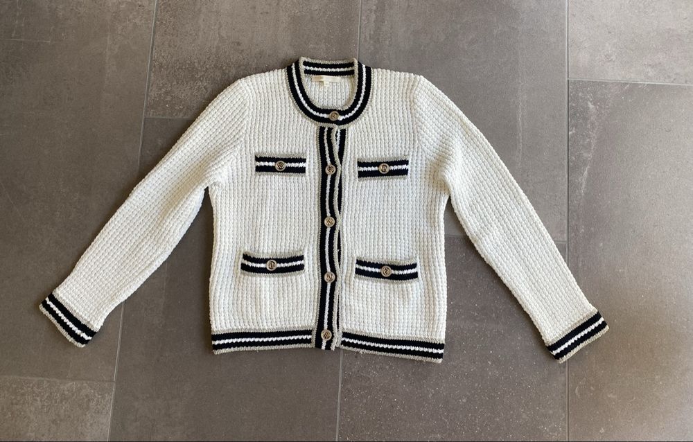 Maje Strickjacke Gr.1, Wollweiss mit Goldknöpfen, Top Zustan (Neu ...