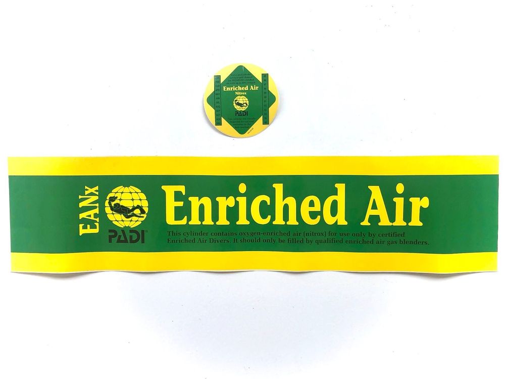 PADI Enriched Air NITROX Tank Aufkleber (Neu (gemäss Beschreibung)) in ...